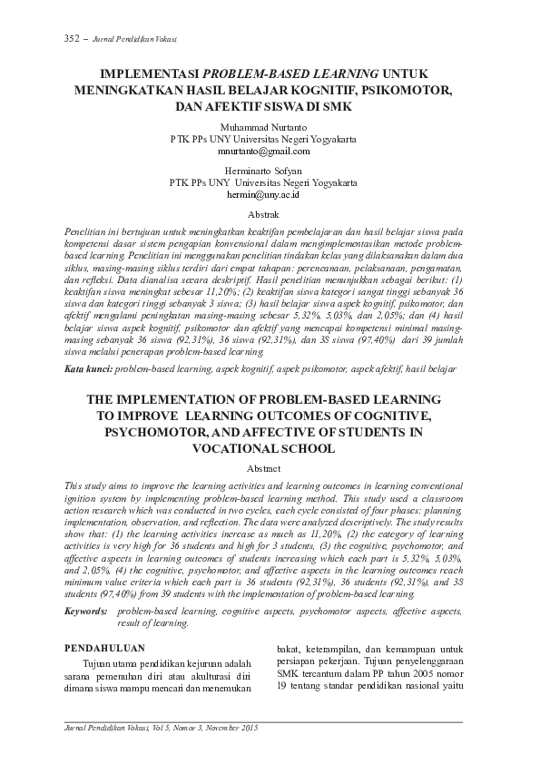 (PDF) Implementasi Problem Based Learning Untuk Meningkatkan Kemampuan ...