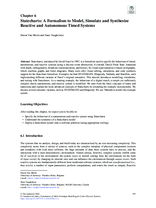 (PDF) Statecharts: A Formalism to Model, Simulate and Synthesize Reactive and Autonomous Timed ...