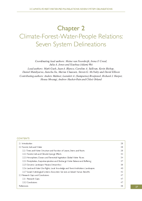 (PDF) Climate-Forest-Water-People Relations: : Seven System ...