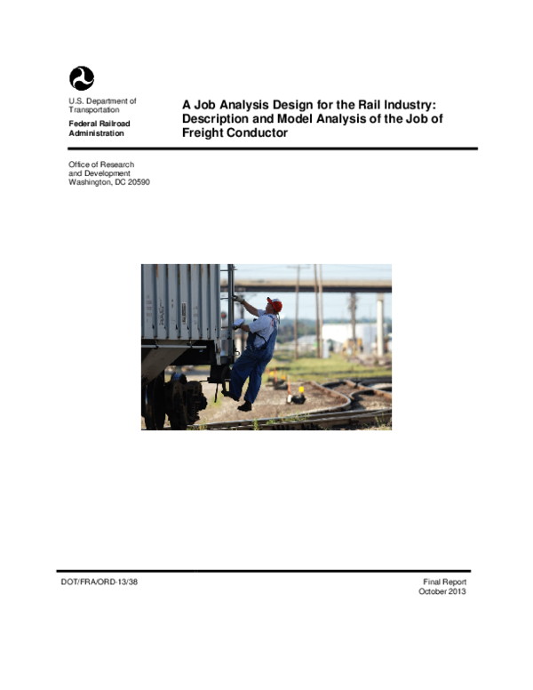 (PDF) A Job Analysis Design for the Rail Industry: Description and ...
