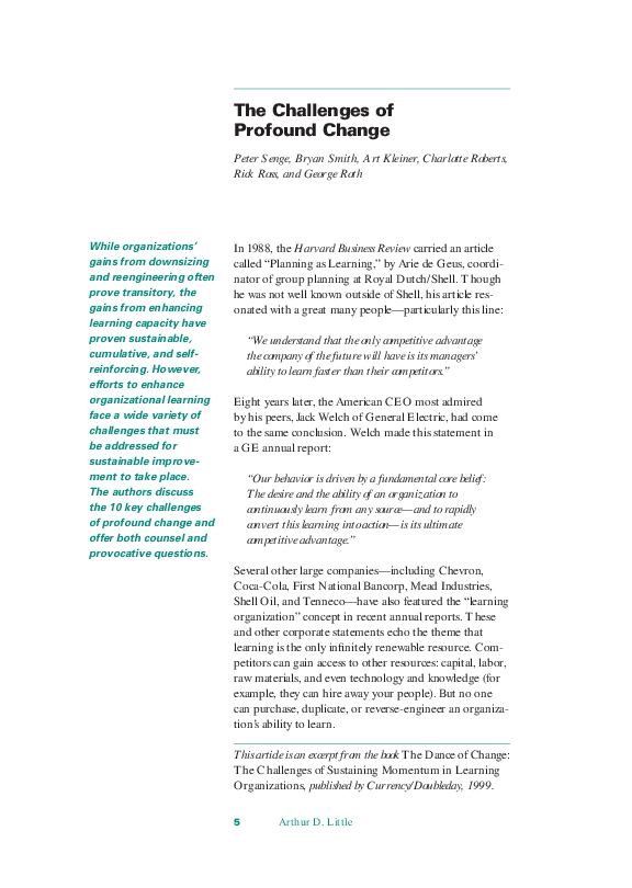 (PDF) The Challenges of Profound Change