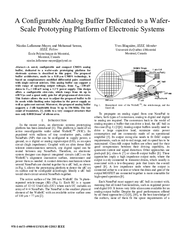 (PDF) A configurable analog buffer dedicated to a wafer-scale ...