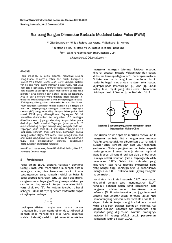 (PDF) Rancang Bangun Ohmmeter Berbasis Modulasi Lebar Pulsa (PWM)