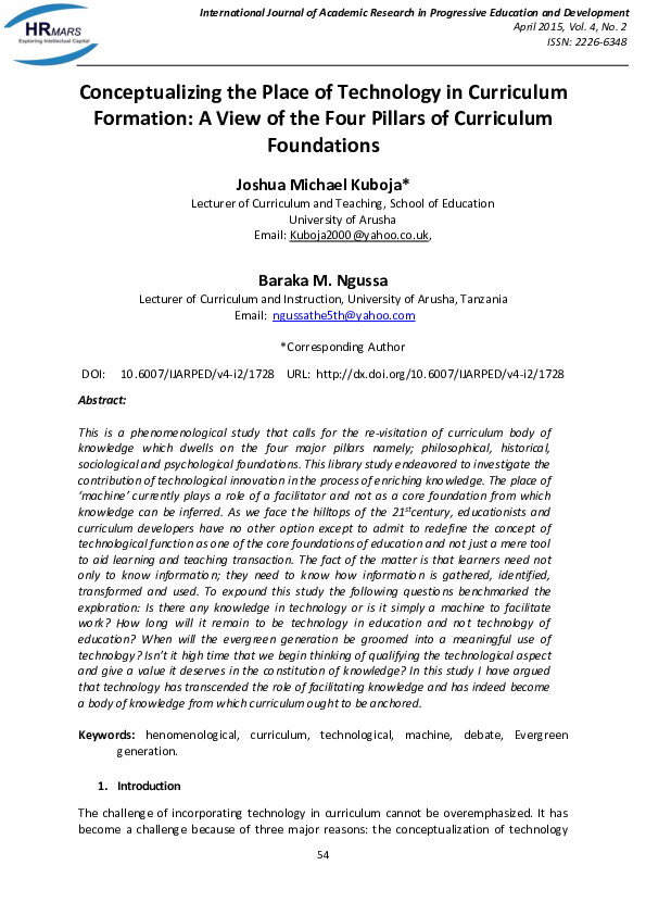 PDF Conceptualizing The Place Of Technology In Curriculum Formation pdf-conceptualizing-the-place-of-technology-in-curriculum-formation