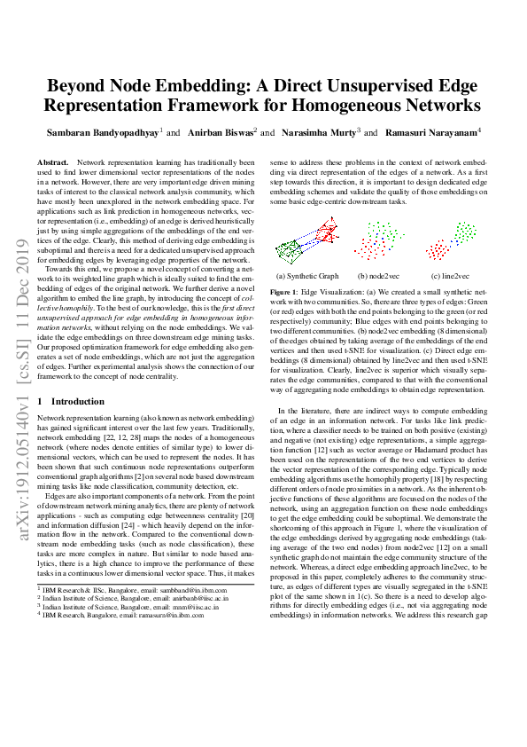 (PDF) Beyond Node Embedding: A Direct Unsupervised Edge Representation ...