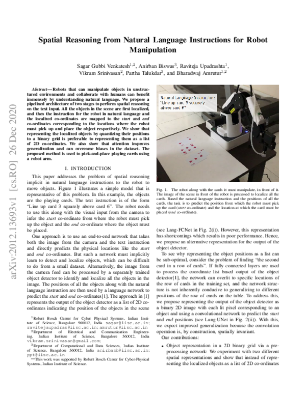 (PDF) Spatial Reasoning from Natural Language Instructions for Robot ...