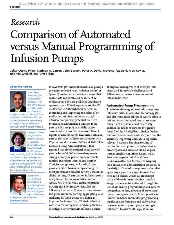 (PDF) Research:Comparison of Automated versus Manual Programming of ...