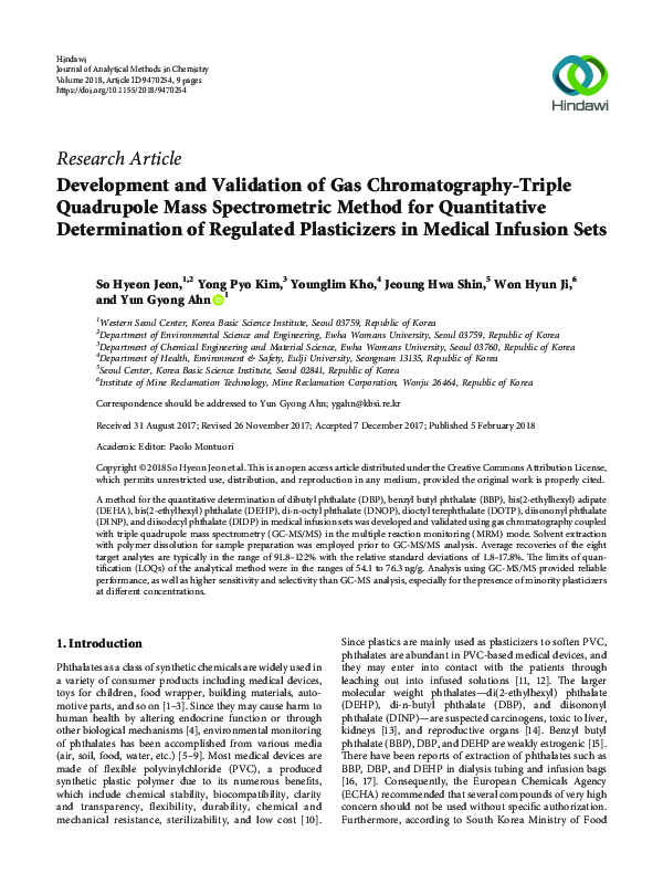 (PDF) Development and Validation of a Gas Chromatography-Mass Spectrometry Method for the ...