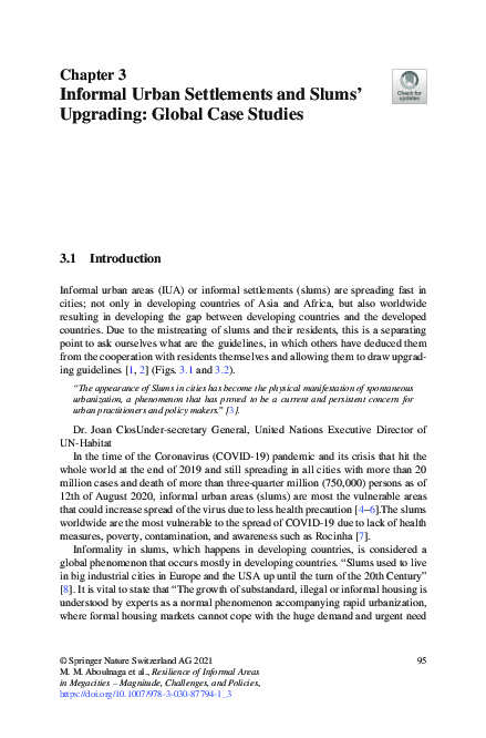 (PDF) Informal Urban Settlements and Slums’ Upgrading: Global Case Studies