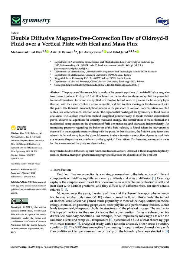 (PDF) Double Diffusive Magneto-Free-Convection Flow of Oldroyd-B Fluid over a Vertical Plate ...