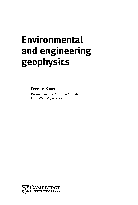 (PDF) Environmental and engineering geophysics