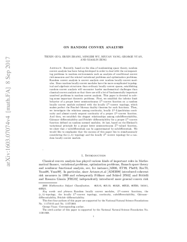 Pdf On Random Convex Analysis