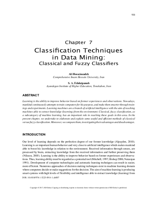 (PDF) Classification Techniques in Data Mining
