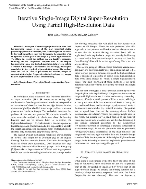 (PDF) Iterative Single-Image Digital Super-Resolution Using Partial High-Resolution Data