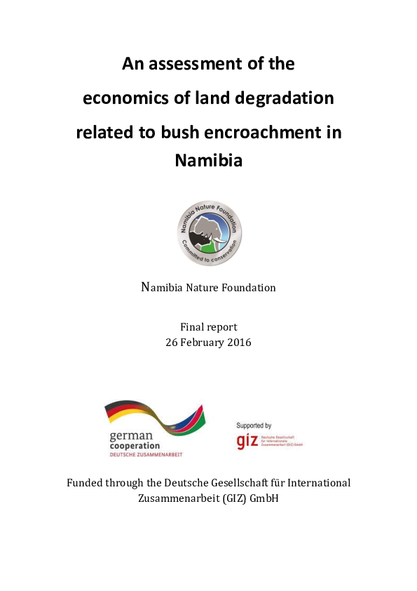 (PDF) An assessment of the economics of land degradation related to ...