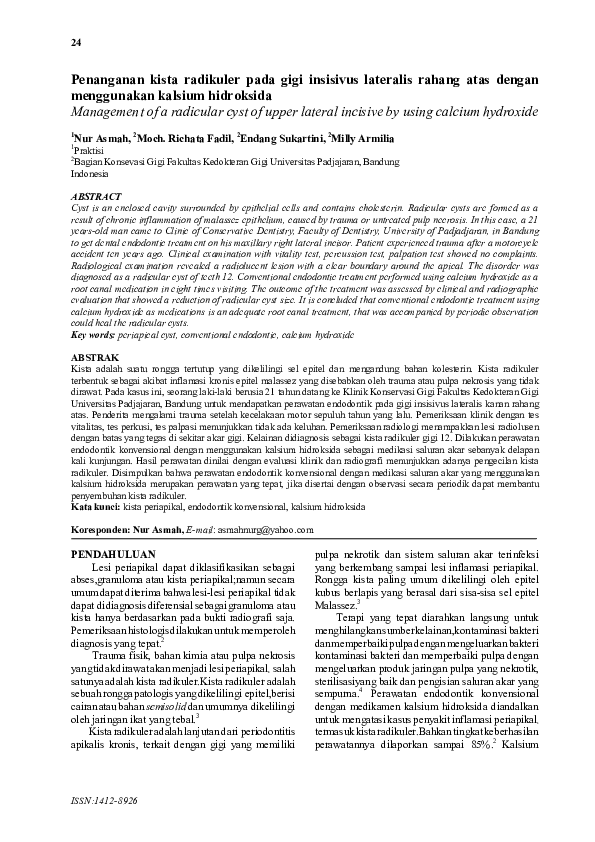 (PDF) Penanganan kista radikuler pada gigi insisivus lateralis rahang ...