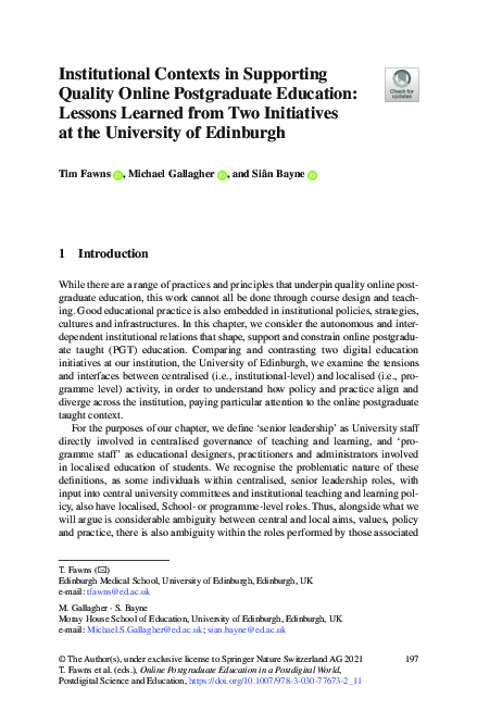 (PDF) Institutional Contexts in Supporting Quality Online Postgraduate ...