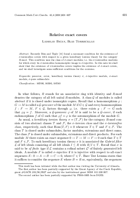 (PDF) Relative exact covers