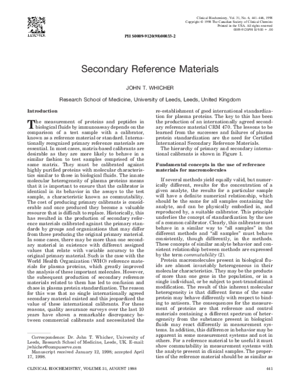 (PDF) Secondary reference materials
