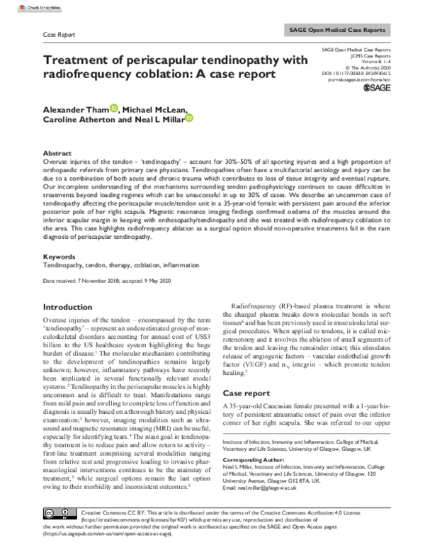 (PDF) Treatment of periscapular tendinopathy with radiofrequency ...