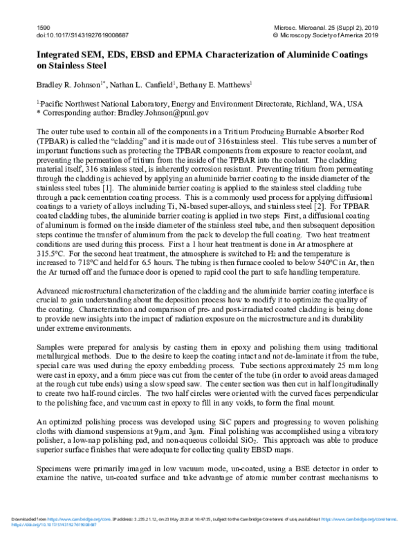 (PDF) SEM, EDS, EPMA-WDS and EBSD characterization of carbides in HP ...