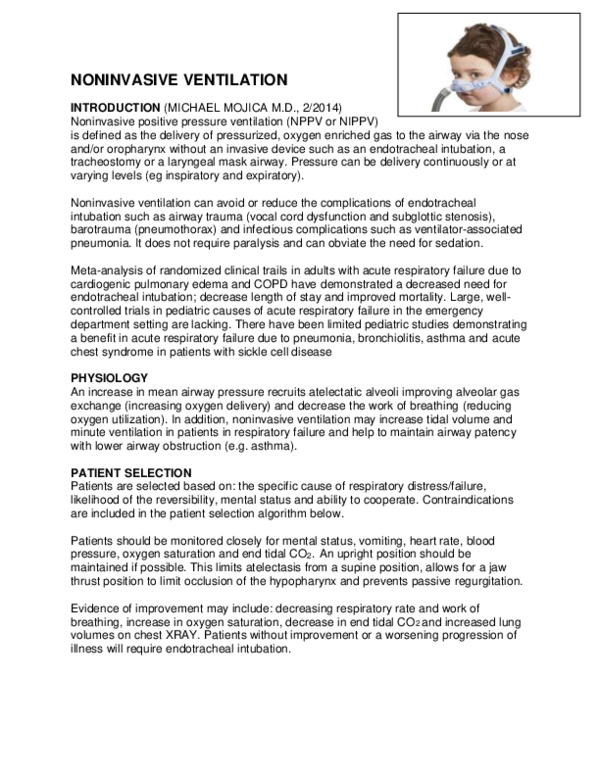 (PDF) Noninvasive ventilation