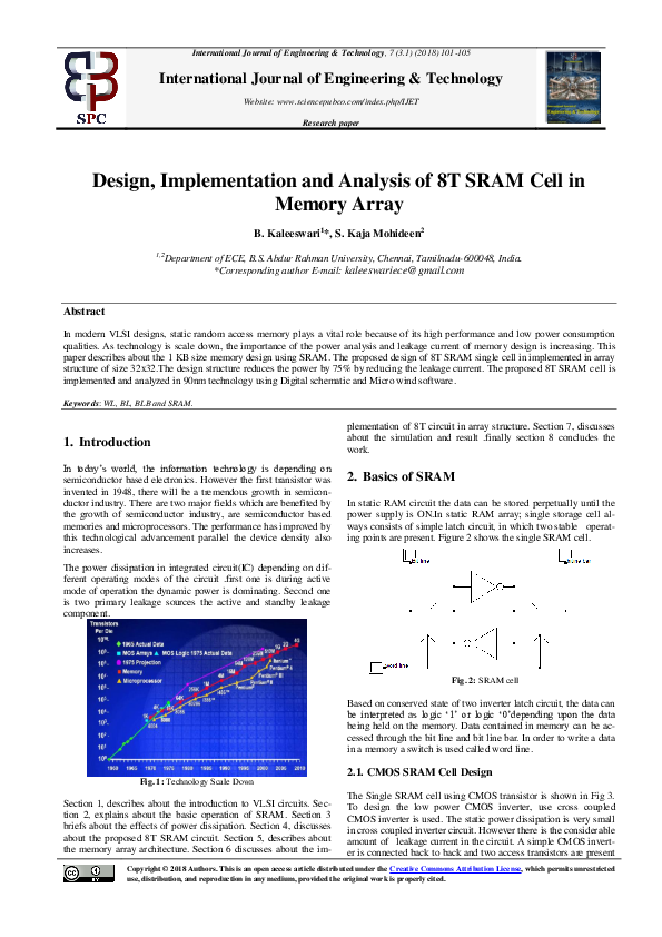 (PDF) Design and implementation of 256 bit CMOS memory cell at 45nm using cadence virtuoso ...