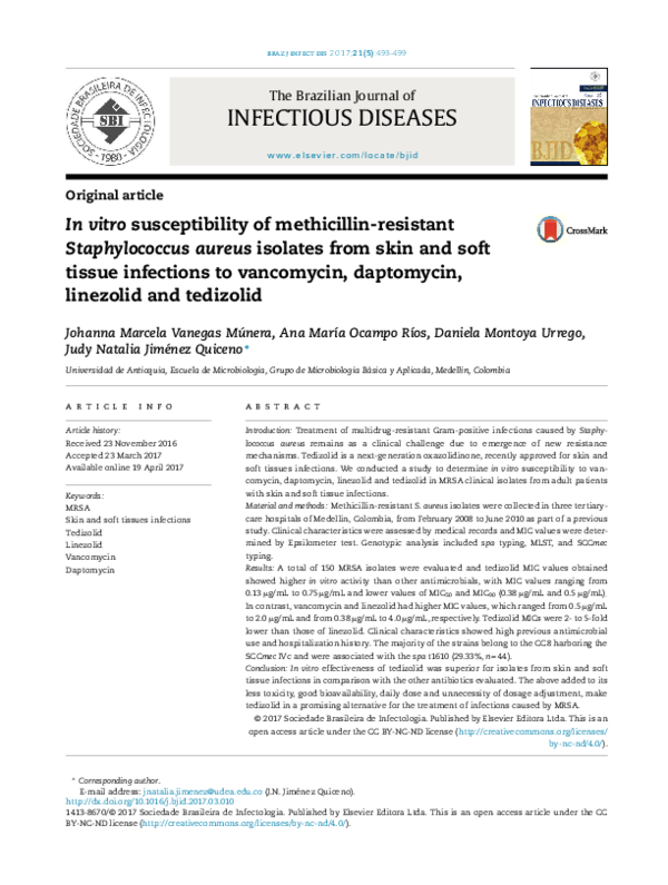 Pdf In Vitro Susceptibility Of Methicillin Resistant Staphylococcus 0418