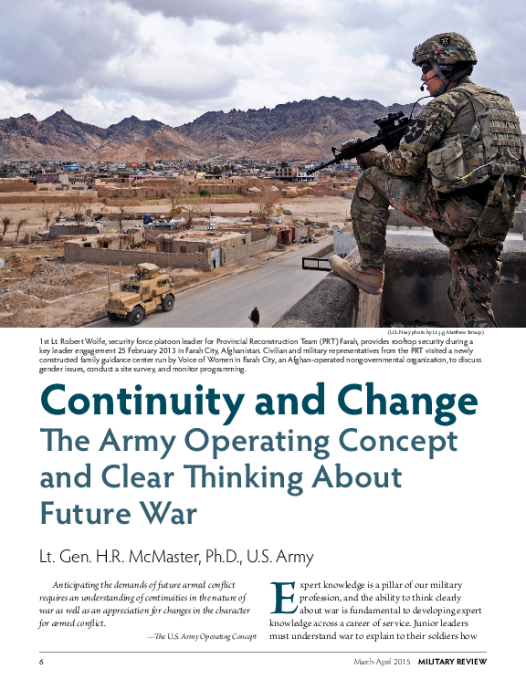(PDF) Continuity and Change: The Army Operating Concept and Clear ...