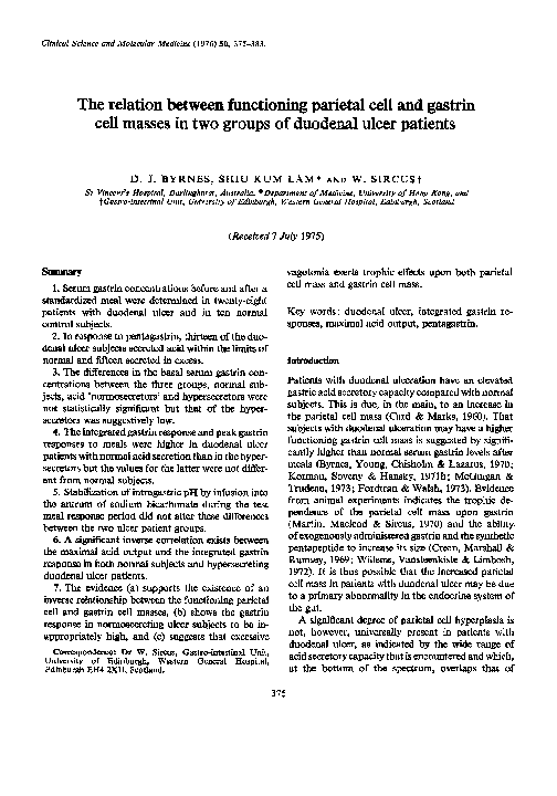 (PDF) The relation between functioning parietal cell and gastrin cell ...