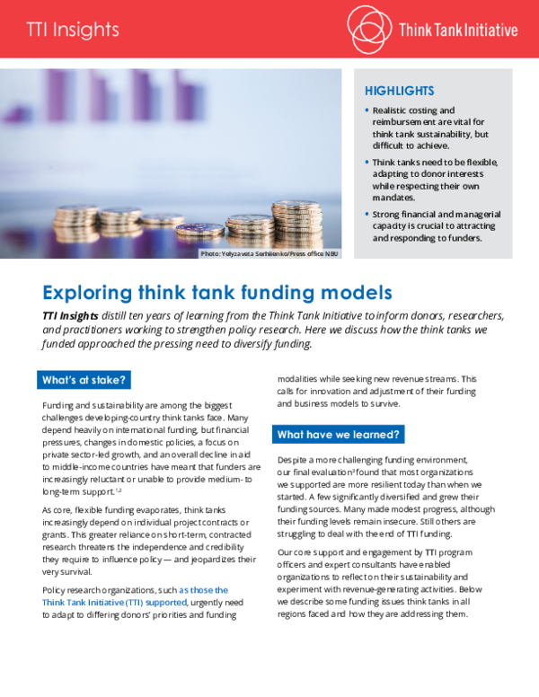 (PDF) Exploring think tank funding models | Michelle Hibler - Academia.edu