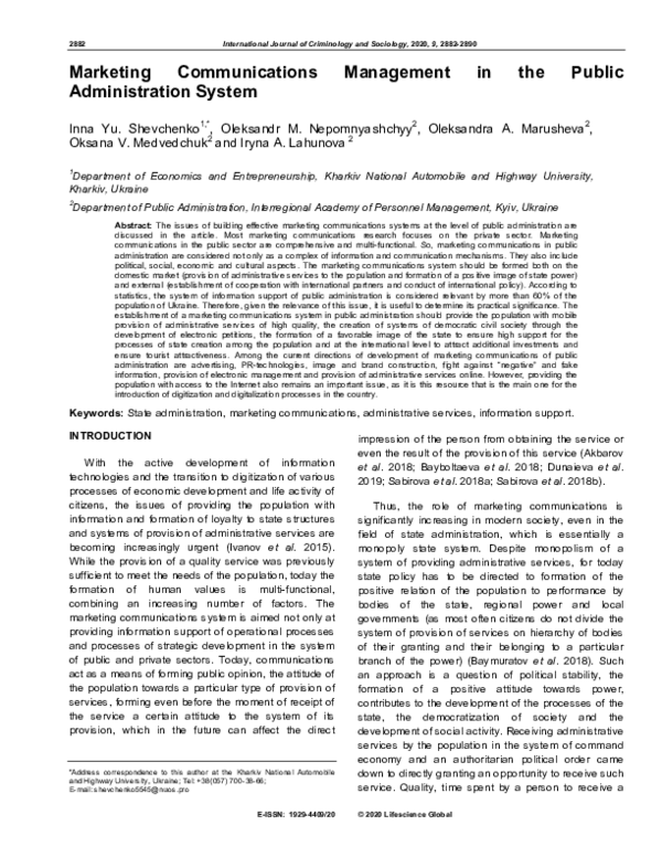 (PDF) Marketing Communications Management in the Public Administration ...