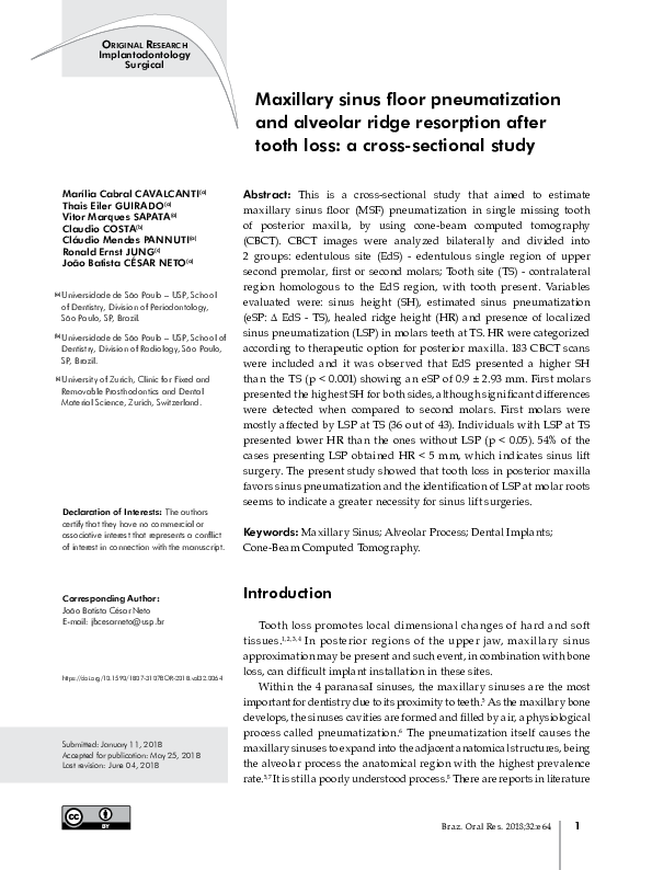 (PDF) Maxillary sinus floor pneumatization and alveolar ridge ...