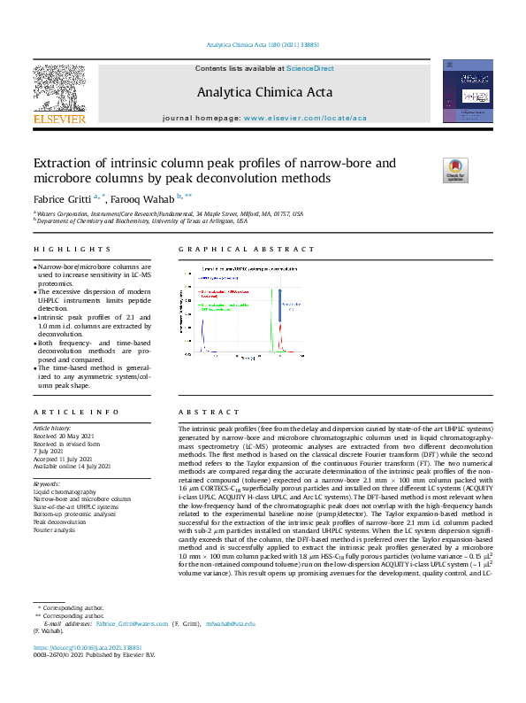 (PDF) Extraction of intrinsic column peak profiles of narrow-bore and ...