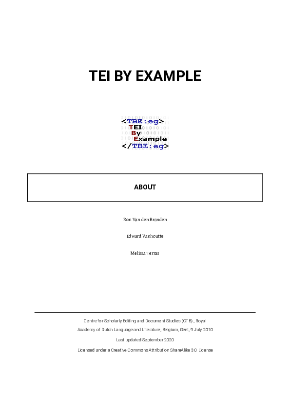 (PDF) TEI by Example
