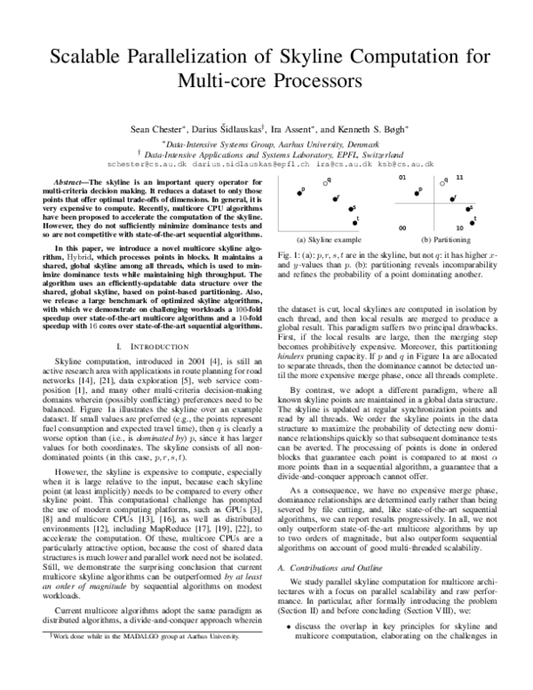Pdf Scalable Parallelization Of Skyline Computation For Multi Core Processors 