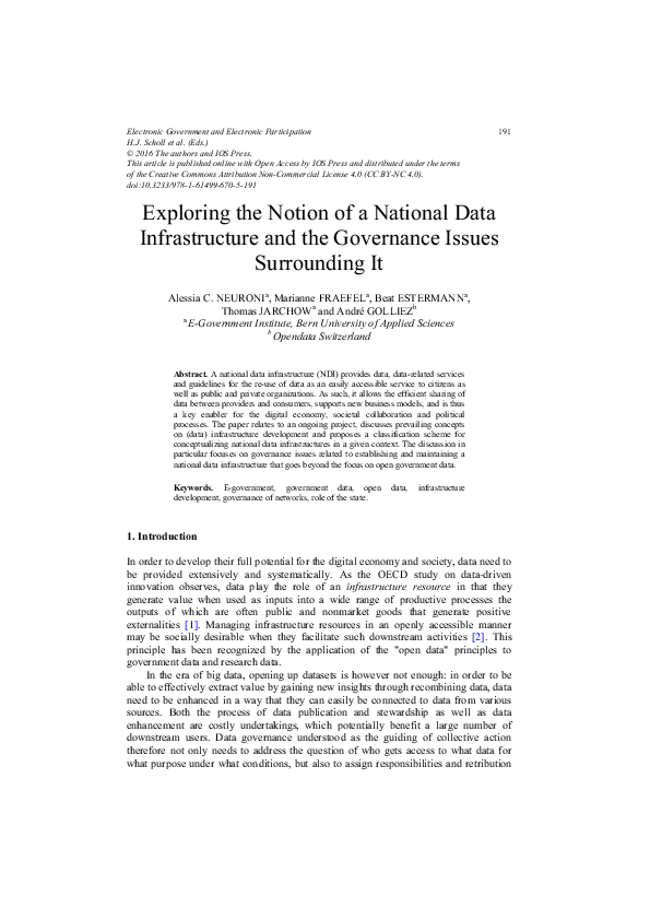 (PDF) Exploring the Notion of a National Data Infrastructure and the ...