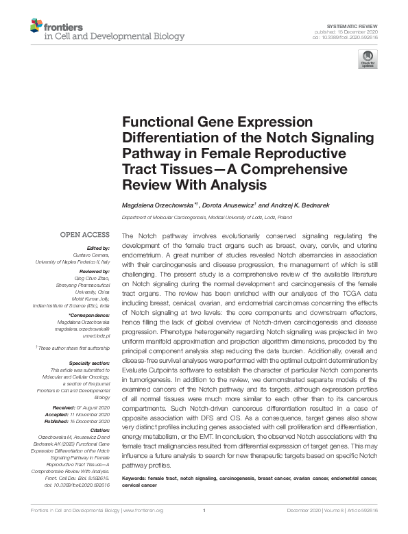 (PDF) Functional gene expression differentiation of the Notch signaling pathway in female ...
