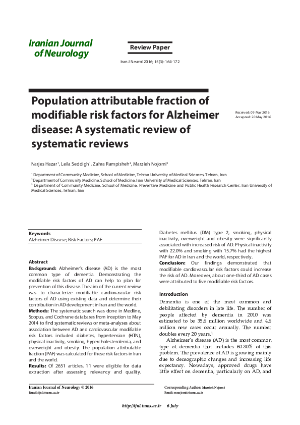 (PDF) Population attributable fraction of modifiable risk factors for ...