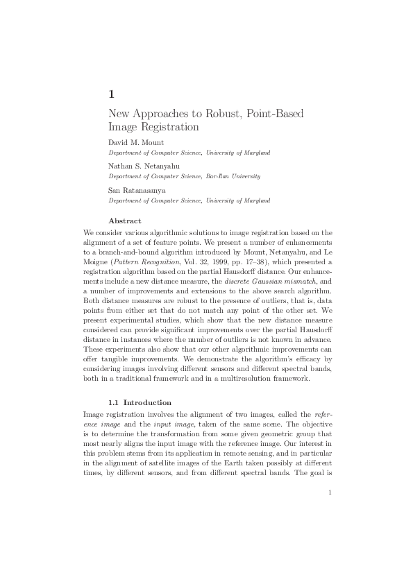 (PDF) New Approaches to Robust, Point-Based Image Registration