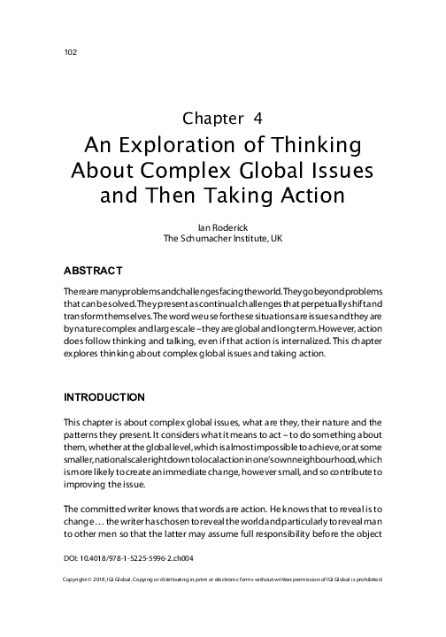 (PDF) An Exploration of Thinking About Complex Global Issues and Then ...