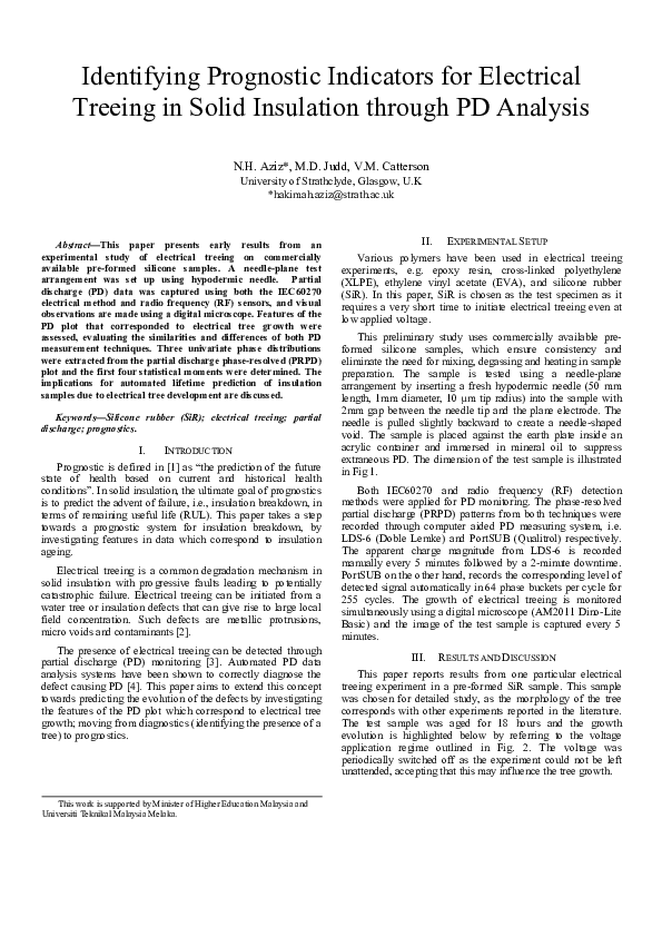 (PDF) Identifying prognostic indicators for electrical treeing in solid ...