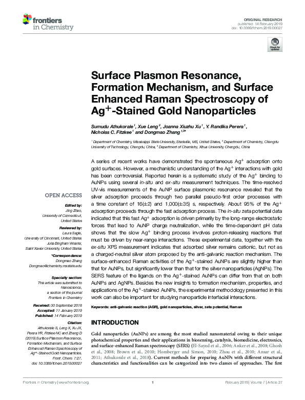 (PDF) Surface Plasmon Resonance, Formation Mechanism, and Surface ...