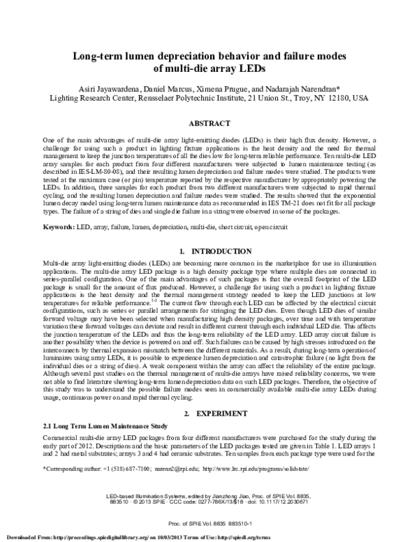(PDF) of multi-die array LEDs