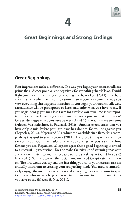 (PDF) Great Beginnings and Strong Endings