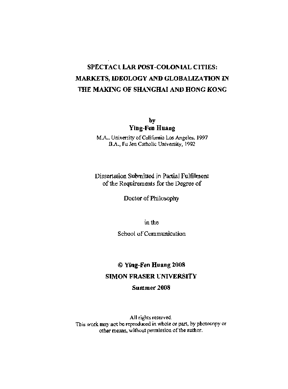 (PDF) Spectacular post-colonial cities: markets, ideology and ...