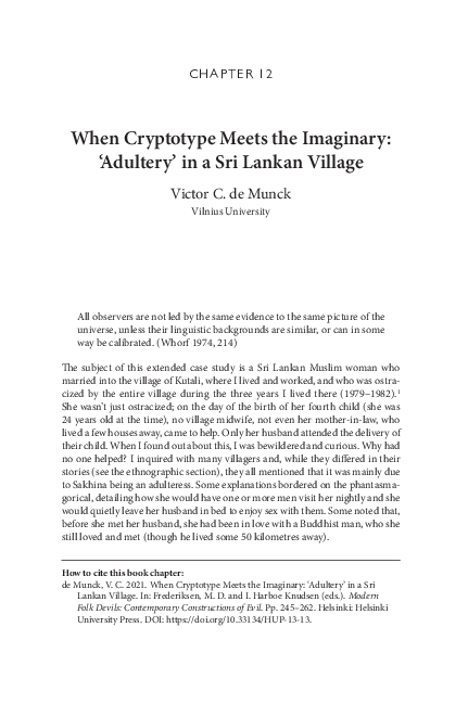 (PDF) When Cryptotype Meets the Imaginary: ' Adultery' in a Sri Lankan ...