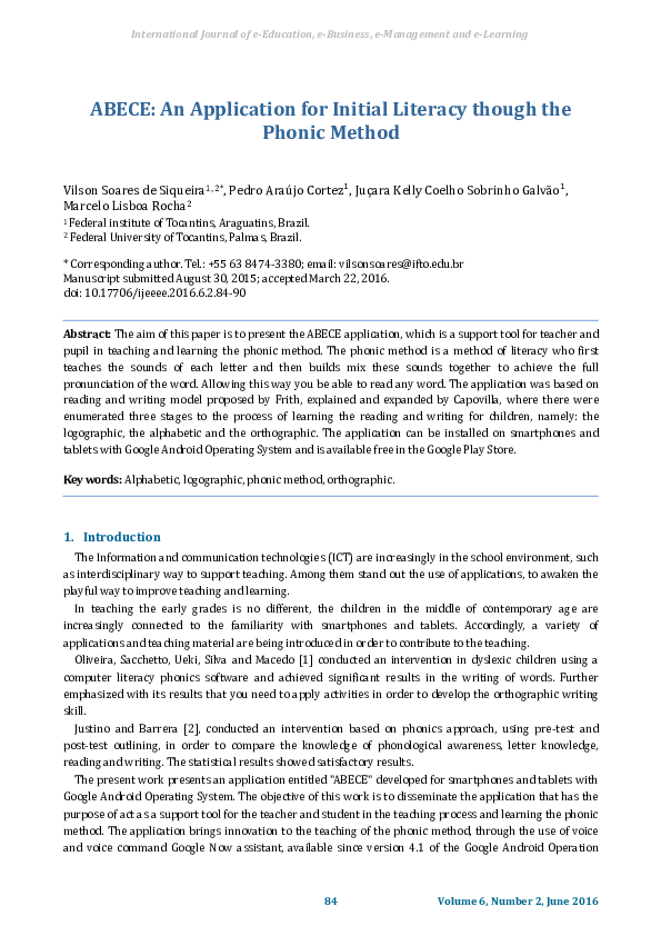 (PDF) ABECE: An Application for Initial Literacy though the Phonic Method