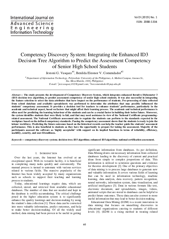 (PDF) Competency Discovery System: Integrating the Enhanced ID3 ...