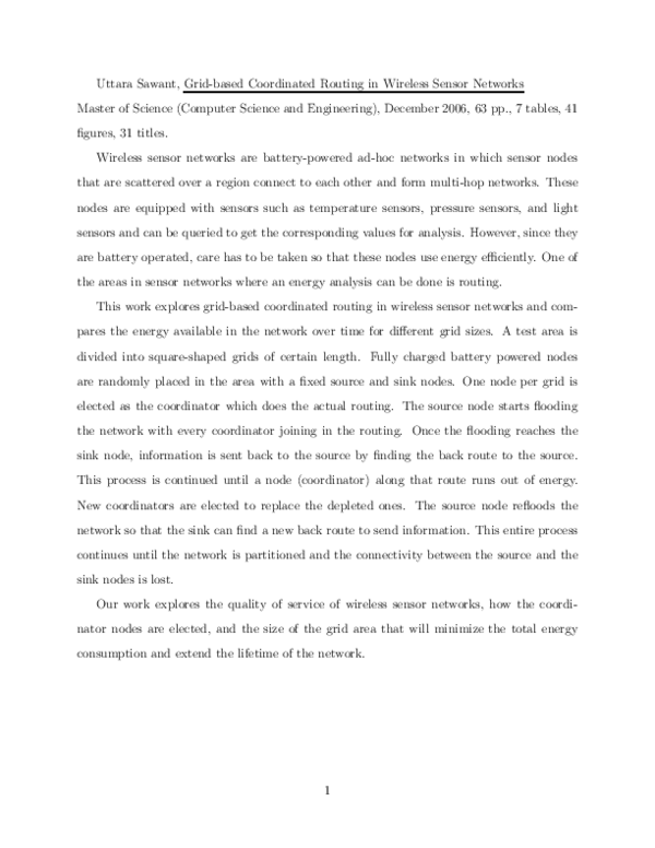 Pdf Grid Based Coordinated Routing In Wireless Sensor Networks